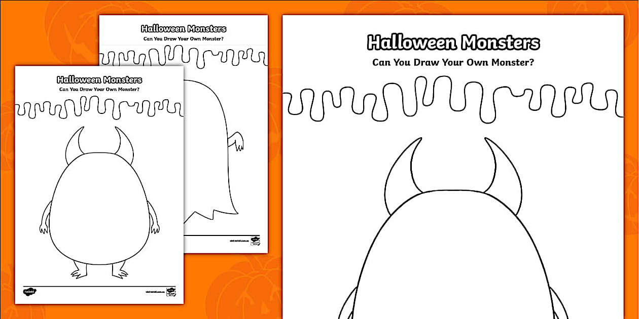 Halloween Draw Your Own Monster (teacher made) - Twinkl