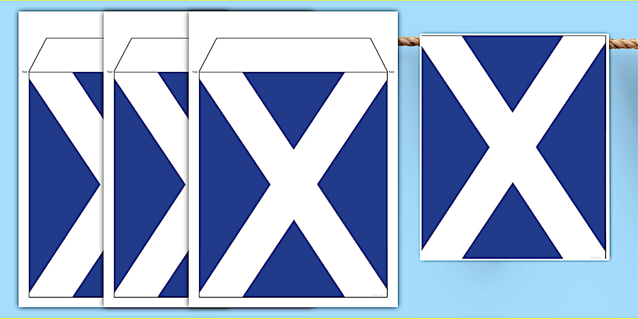 Scotland Flag A4 Display Bunting (teacher made) - Twinkl