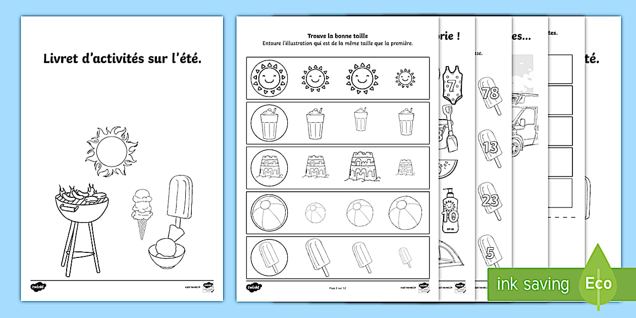 Activités mathématiques : L'été (teacher made) - Twinkl