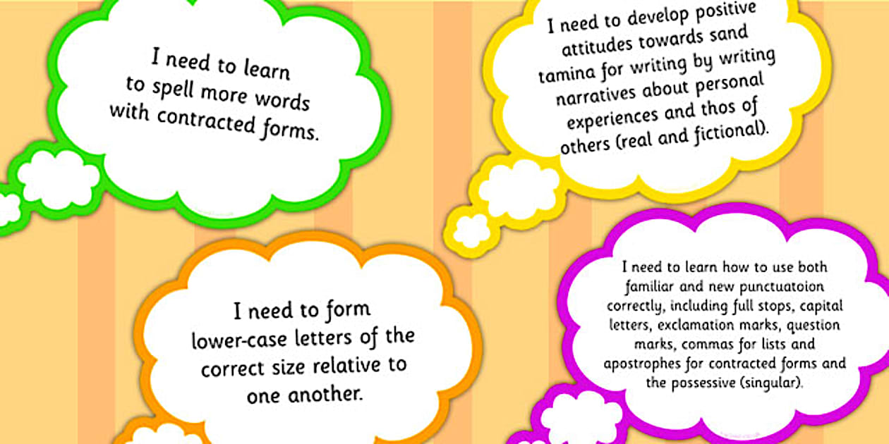 2014 National Curriculum Year 2 English Writing Assessment Thought Bubbles