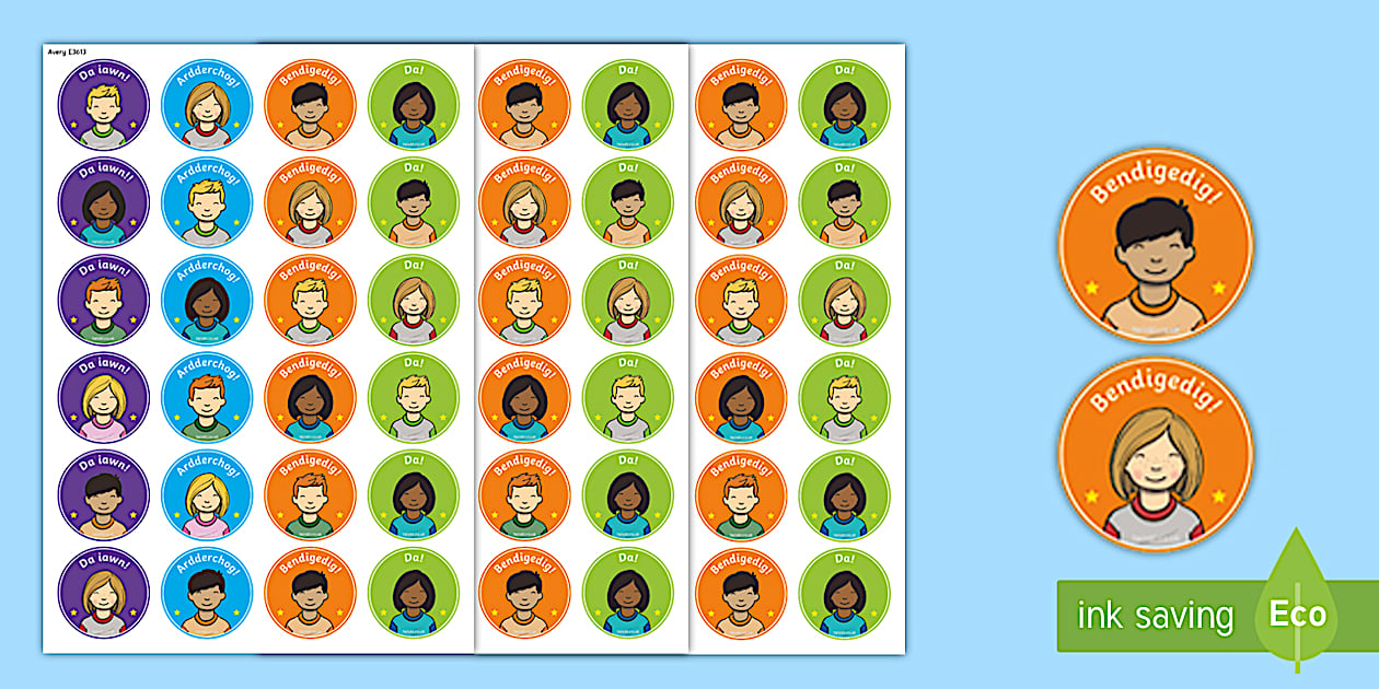 Praise Marking Stickers Welsh Stickers Welsh (teacher made)