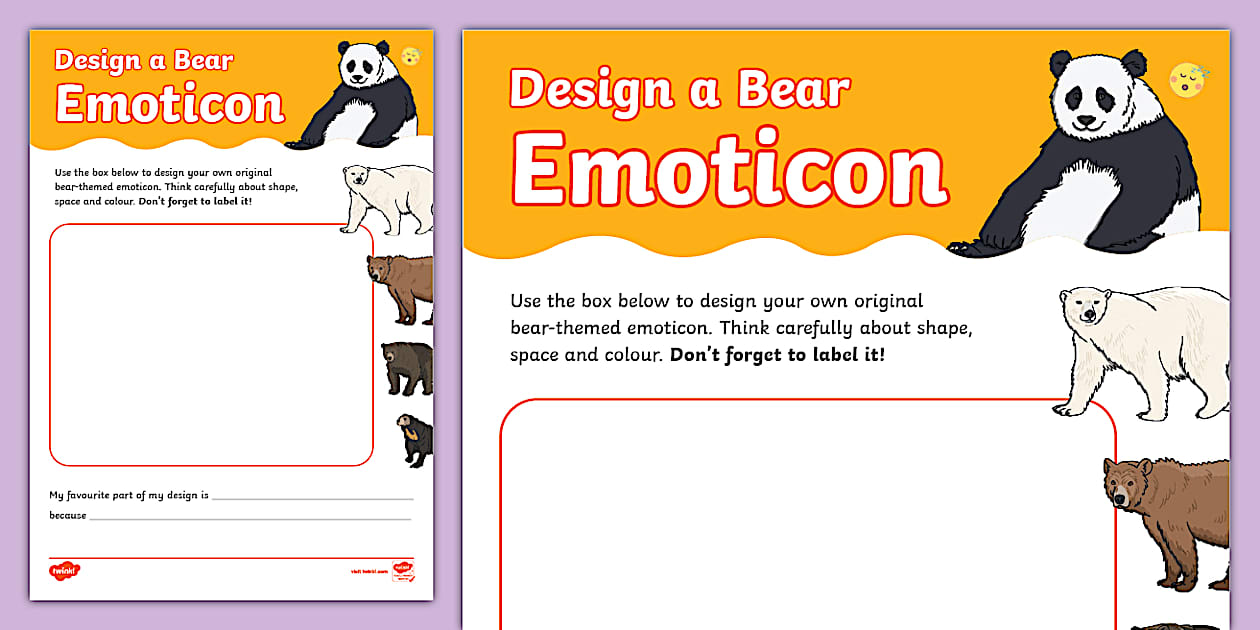 Design Your Own Bear Emoticon Activity Sheet (Teacher-Made)