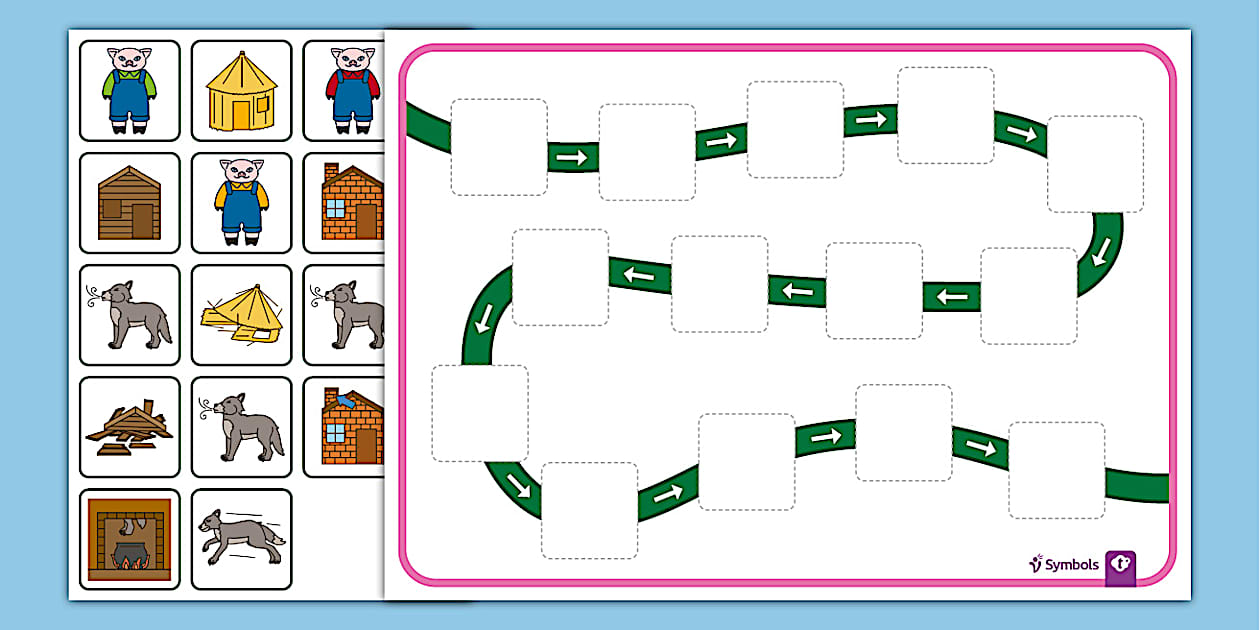 Twinkl Symbols: The Three Little Pigs Story Map Activity