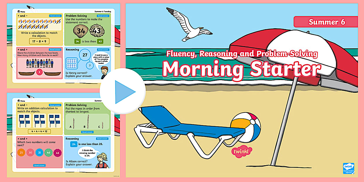 Year 1 Maths Summer Morning Starter PowerPoint 6 - Twinkl