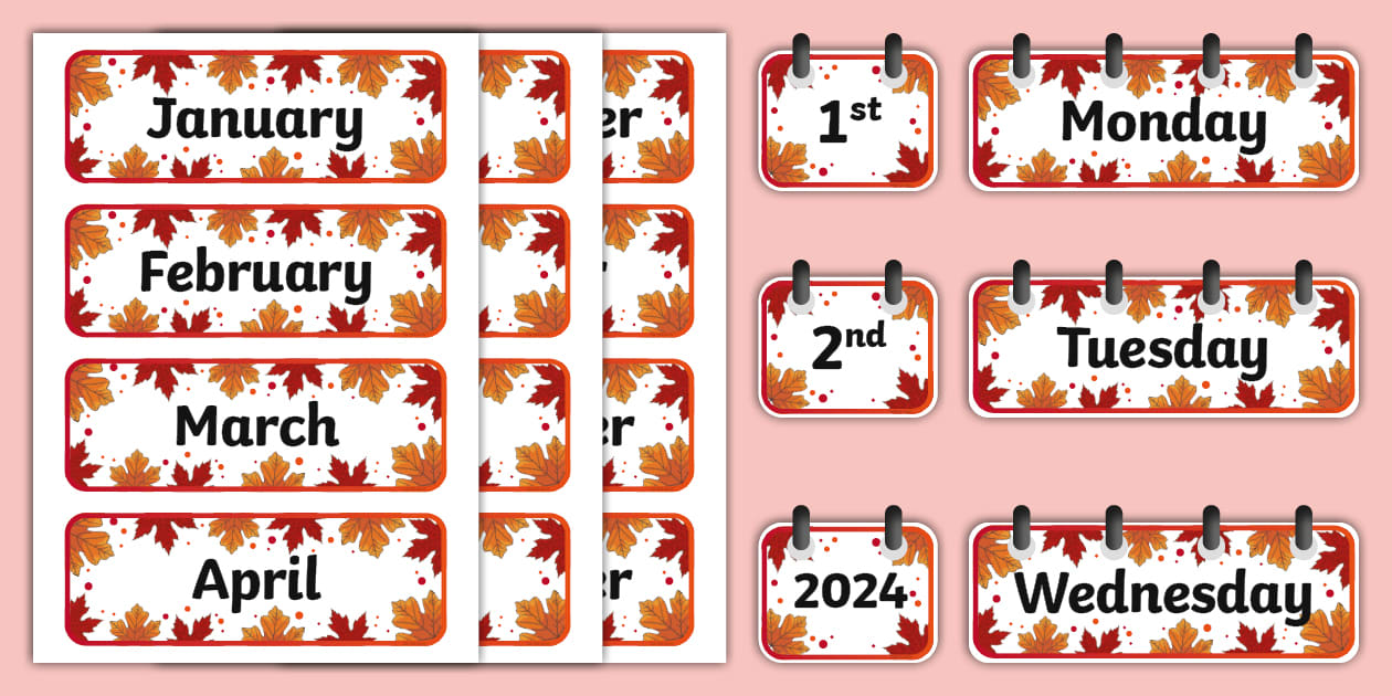 * NEW * Maple Themed Date Flip Cards (teacher made) - Twinkl