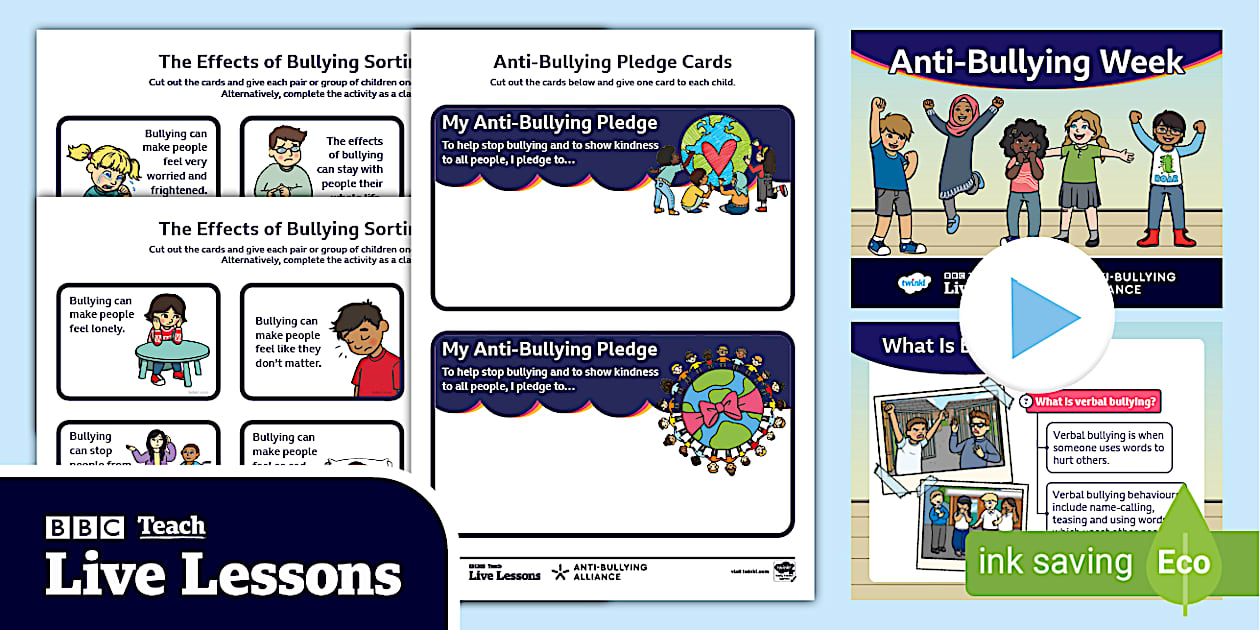 FREE! - Anti-Bullying Week 1 Kind Word BBC Live Lesson Activity Pack