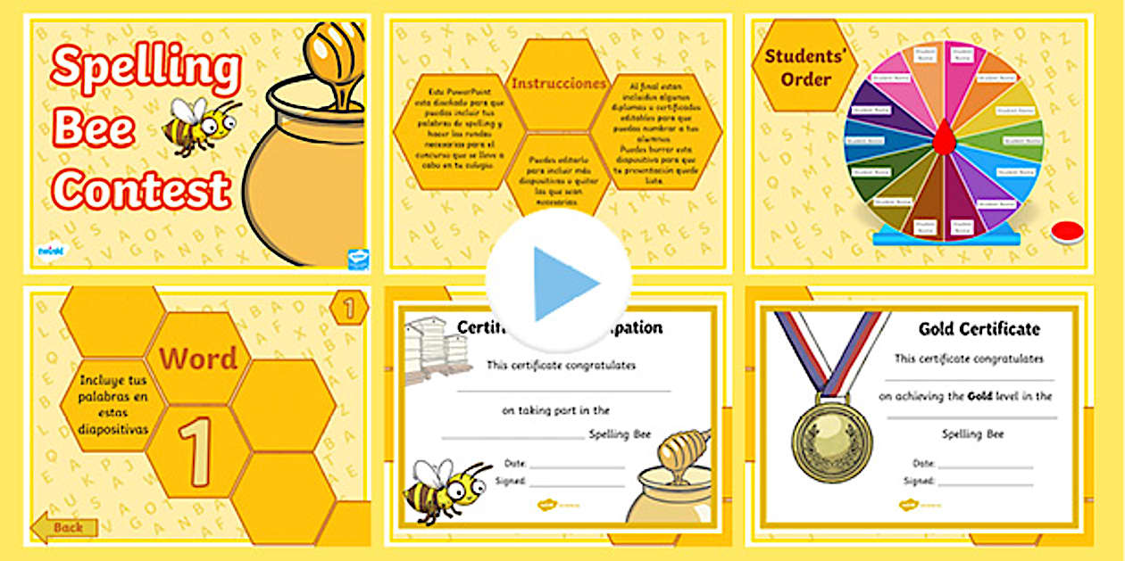 PowerPoint: Spelling Bee Contest (teacher made) - Twinkl