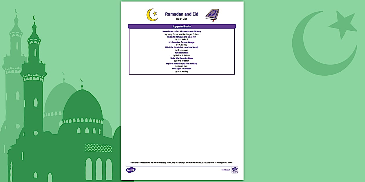 EYFS Eid Book List (teacher made) - Twinkl