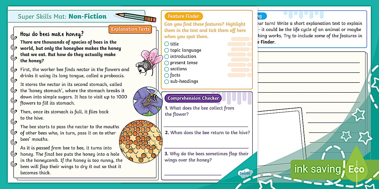 Super Skills Mat: Explanations: How Do Bees Make Honey? (Ages 5 - 7)