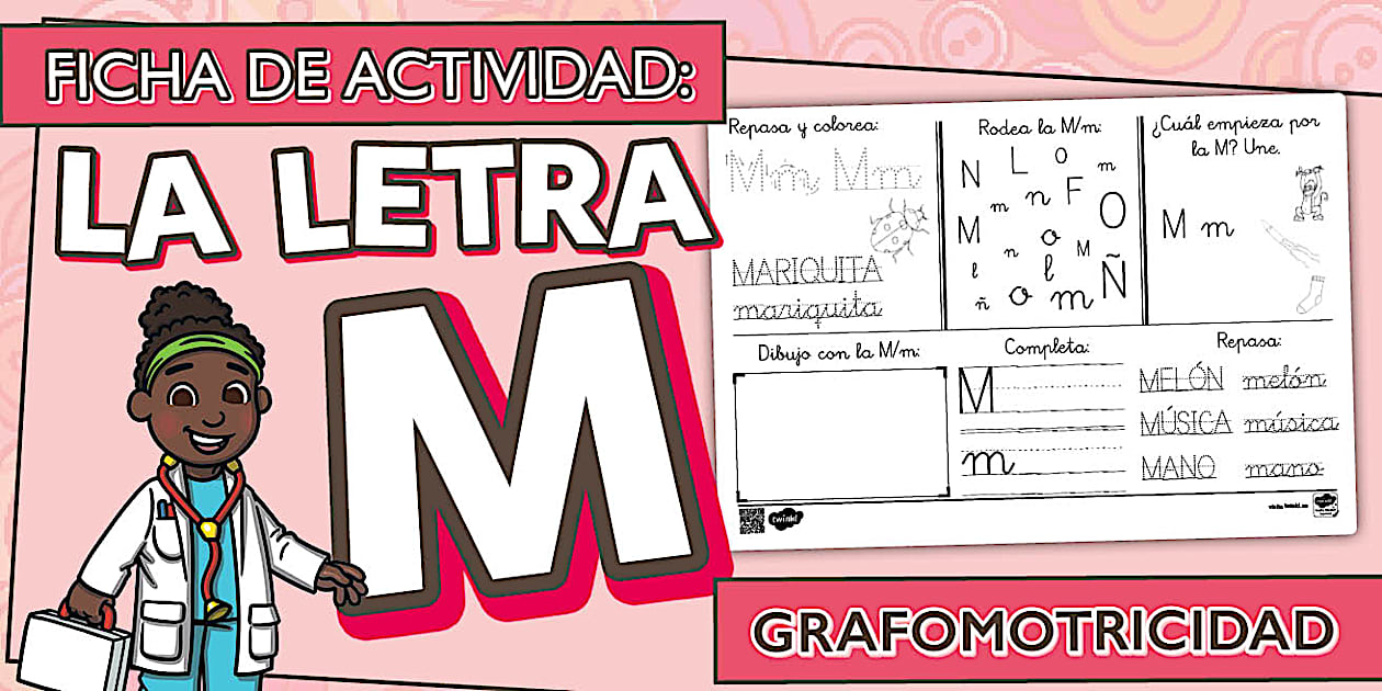 Ficha de actividad: La letra M - Grafomotricidad