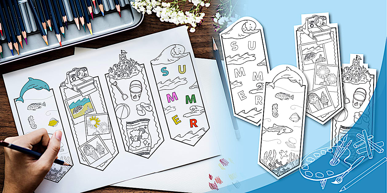 Summer Colouring Bookmarks | Twinkl Art Gallery - Twinkl