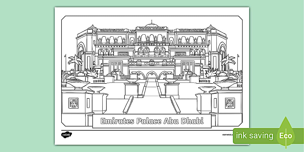 Emirates Palace Colouring Sheet (teacher made) - Twinkl
