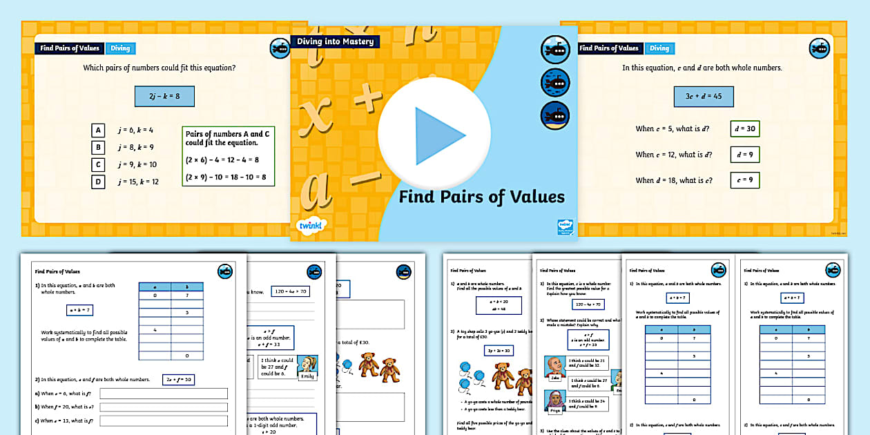 👉 Year 6 DiM: Step 9 Pairs of Values Teaching Pack