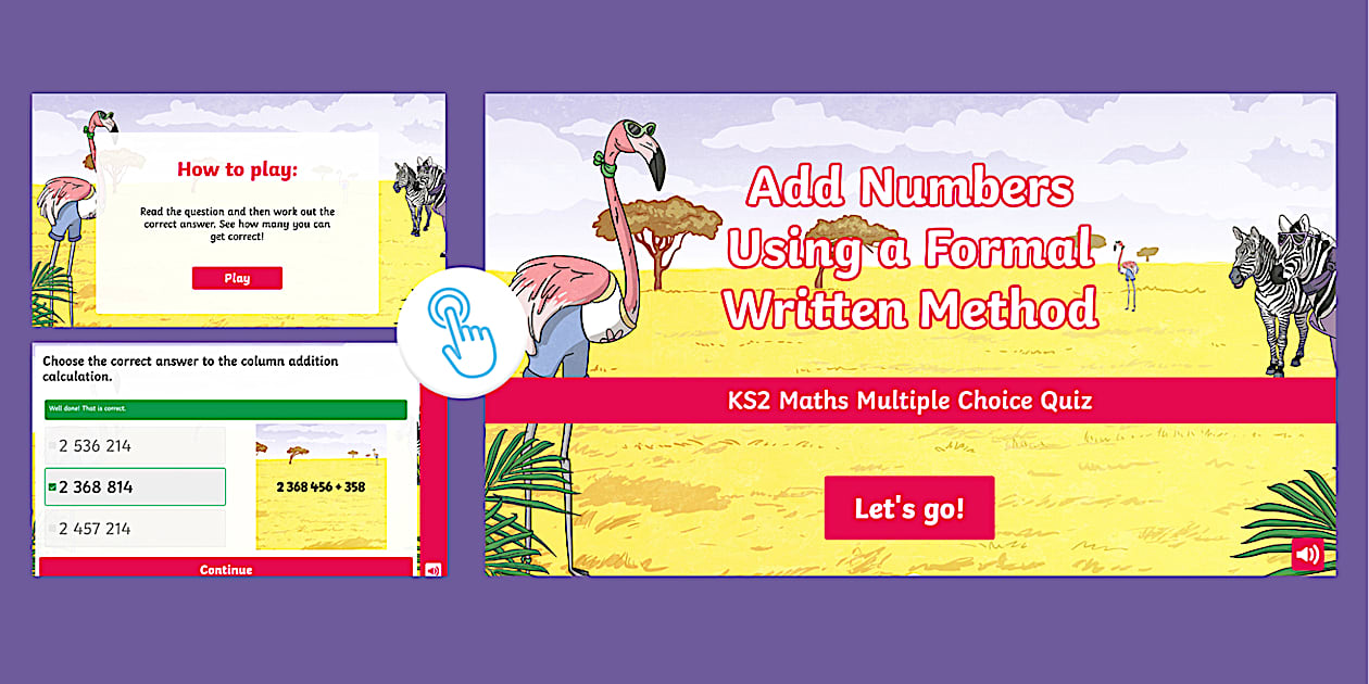 👉 Add Numbers Formal Written Method KS2 Maths Multiple Choice