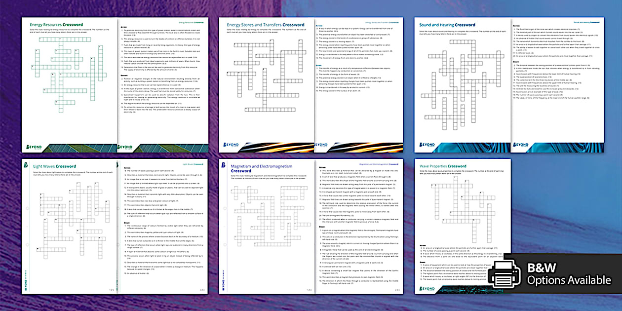 Physics Crossword Resource Pack (Teacher-Made) - Twinkl