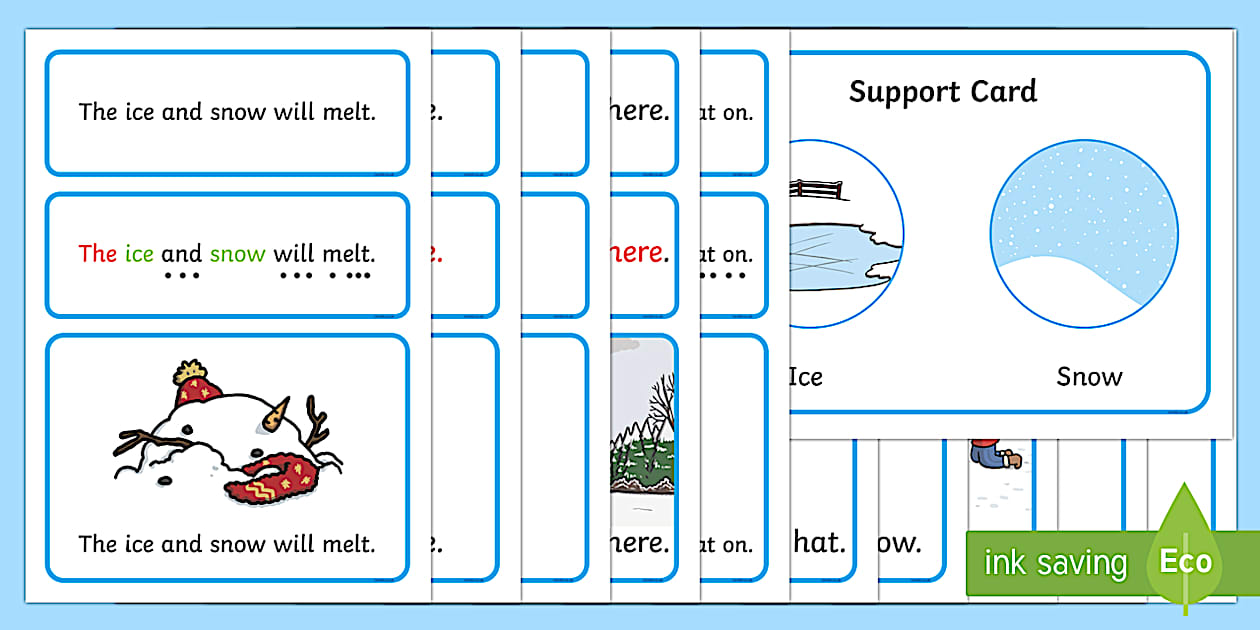 Winter Simple Sentence Cards (teacher made) - Twinkl