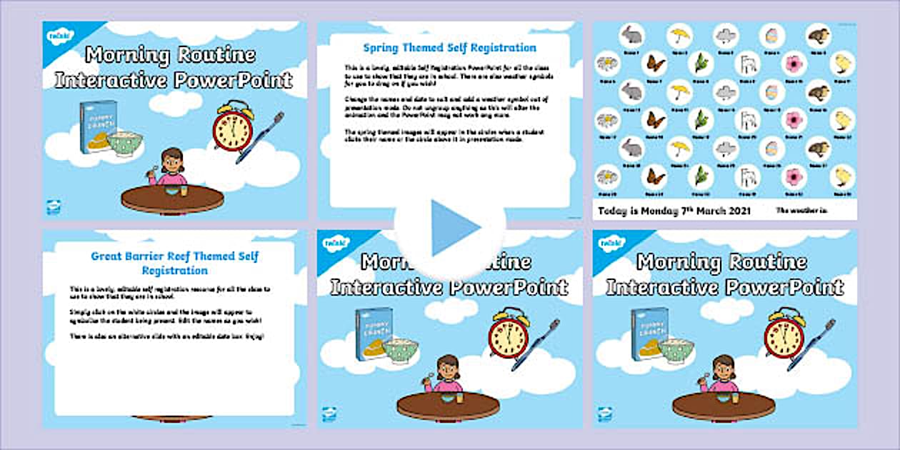 Morning Routine Interactive PowerPoint (teacher made)
