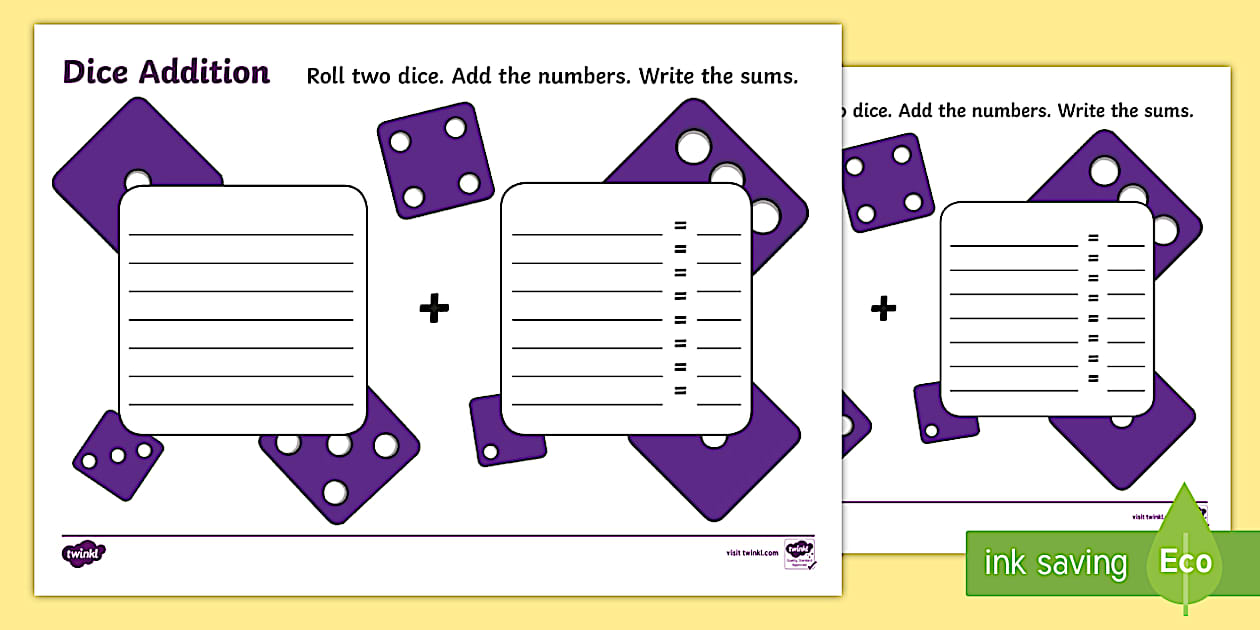 Dice Addition Activity Mat (ティーチャーメイド)