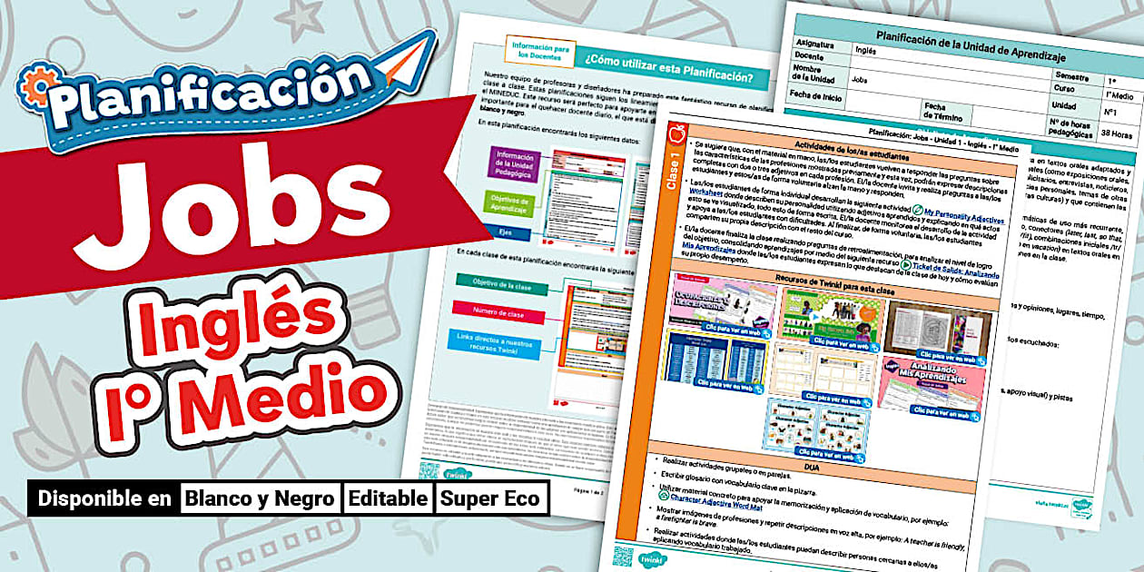 Planificación | Unidad 1 | Inglés | I° Medio | Jobs