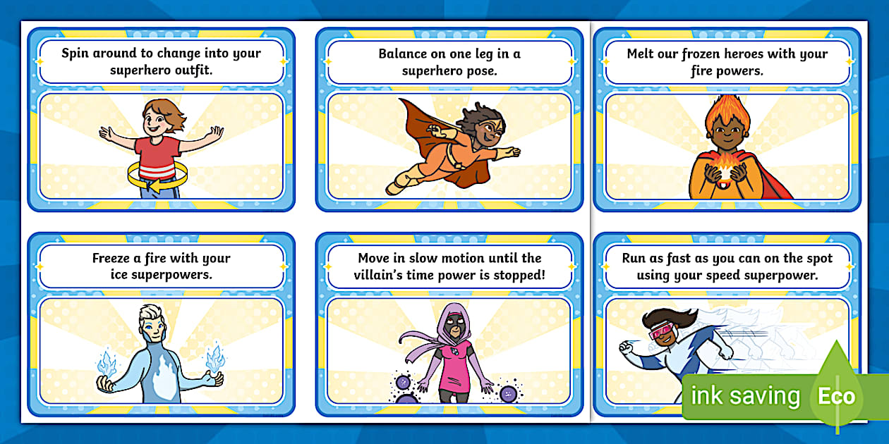 Superhero Brain Break Action Cards (teacher made) - Twinkl