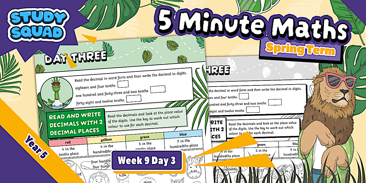 👉 Study Squad 5 Minute Maths - Year 5 Spring - Week 9 Day 3