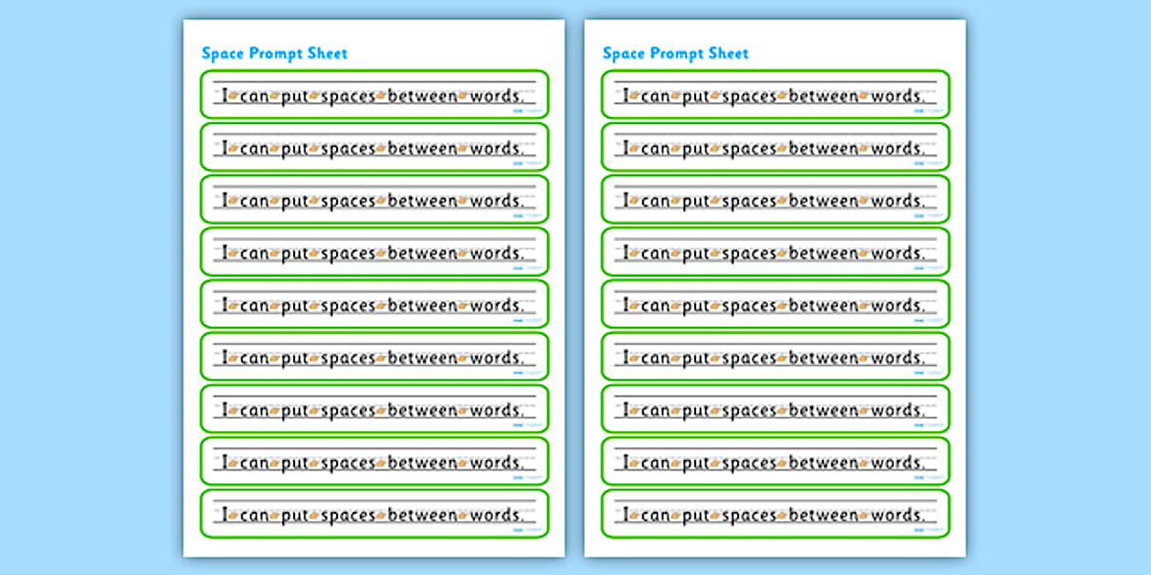 I Can Put Spaces Between Words Prompt Strips | Twinkl
