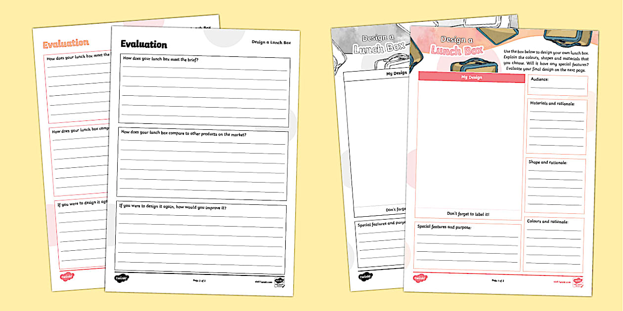 Design a Lunch Box Worksheet (teacher made) - Twinkl