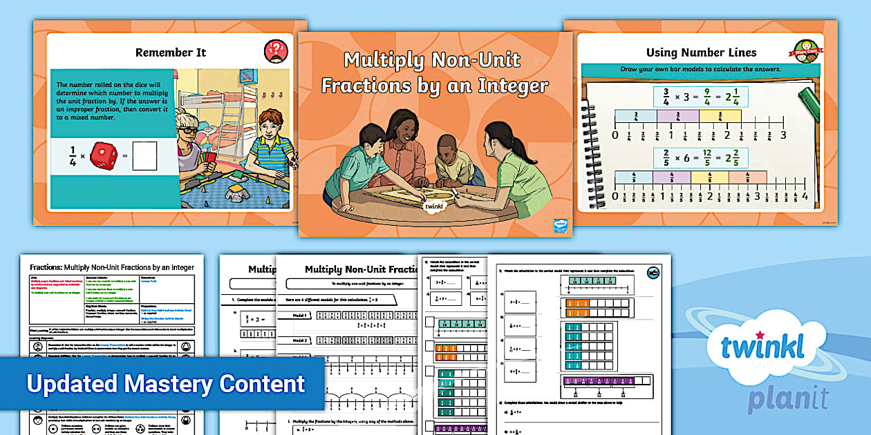 👉 Year 5 Multiply Non-Unit Fractions by Integers Plaint Maths