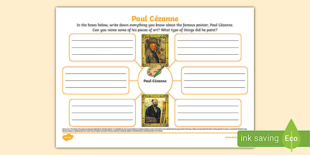 KS1 Paul Cézanne Mind Map,cezanne (teacher made) - Twinkl