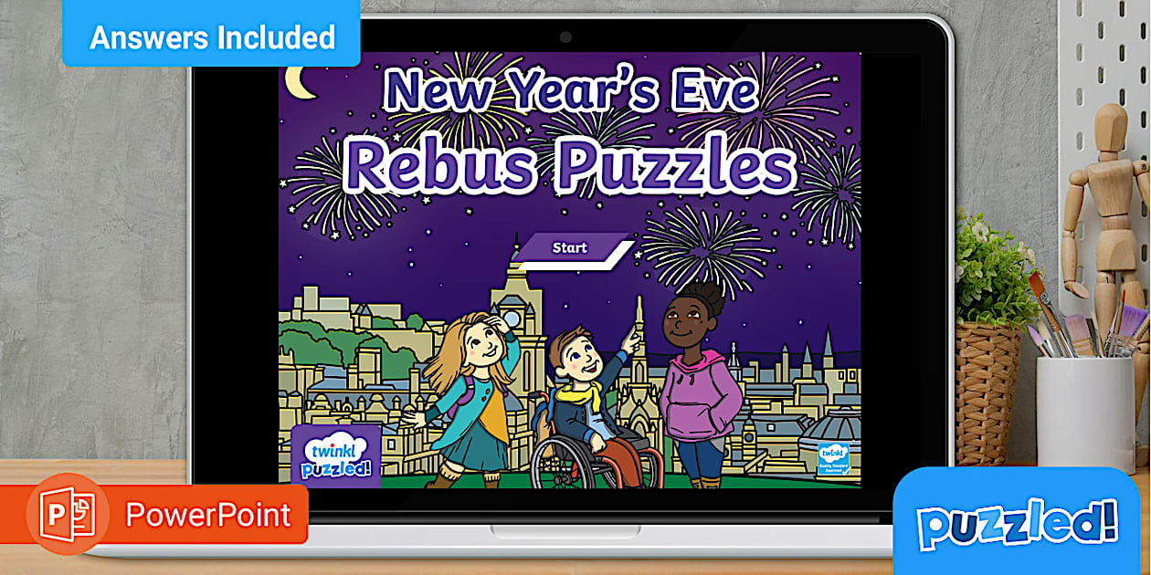 New Year's Eve Rebus PowerPoint - Twinkl - Kids Puzzles