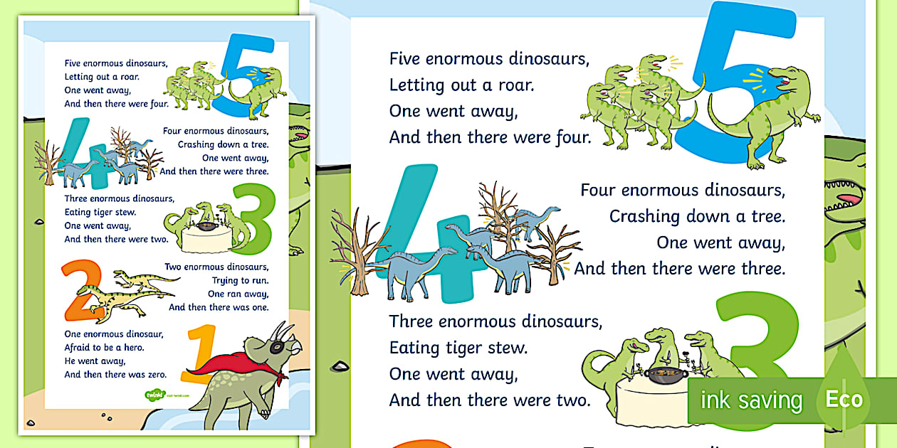 Dinosaurs Mathematics Counting A2 Display Poster - Twinkl