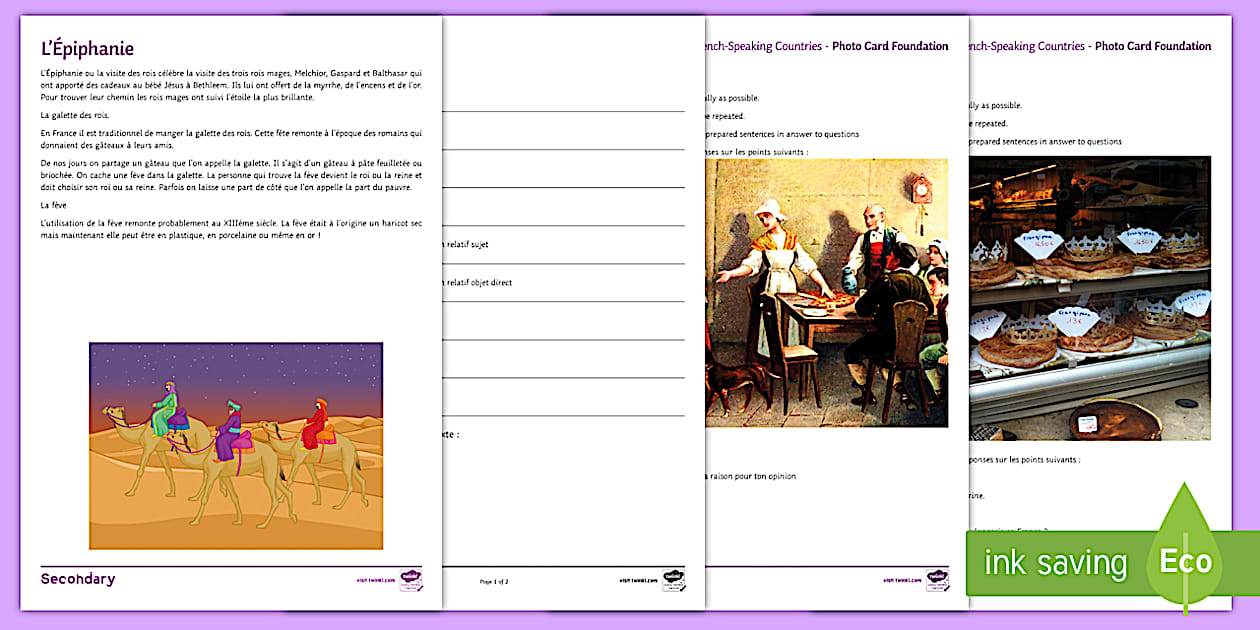 Epiphany Differentiated Resource Pack French (teacher made)