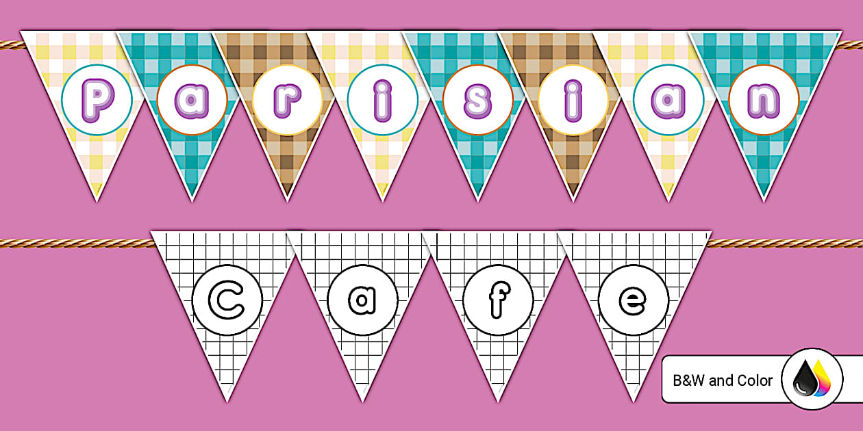 Parisian Cafe Dramatic Play Bunting (teacher made) - Twinkl