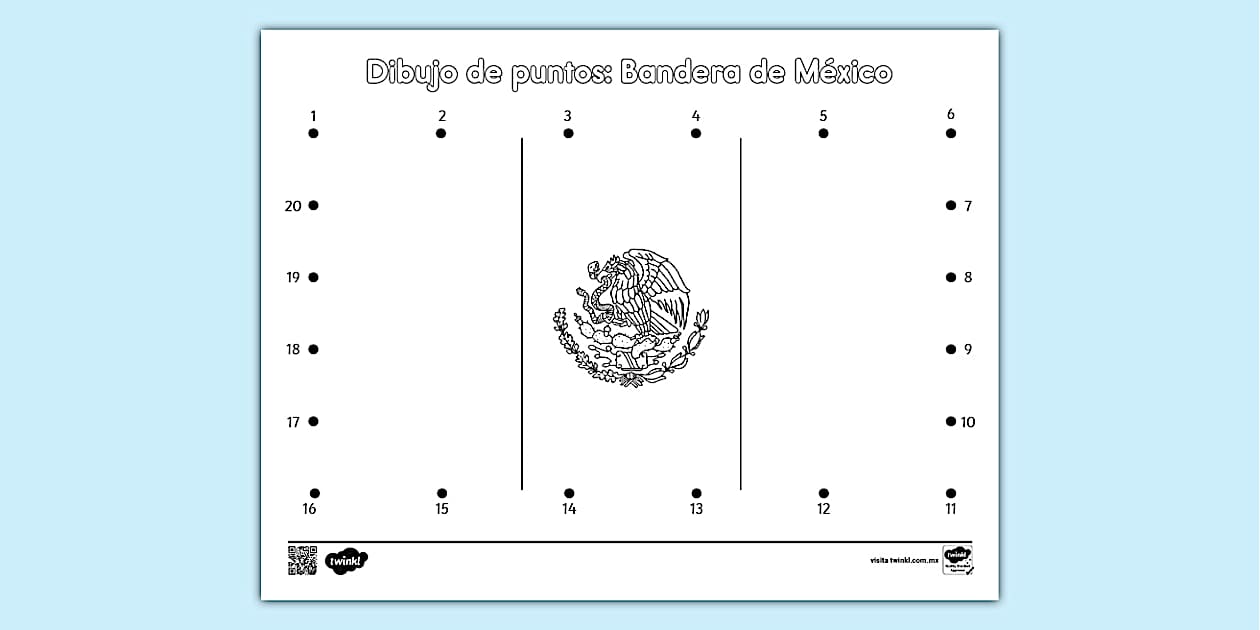 Hoja de actividad: Dibujo de puntos - Bandera de México