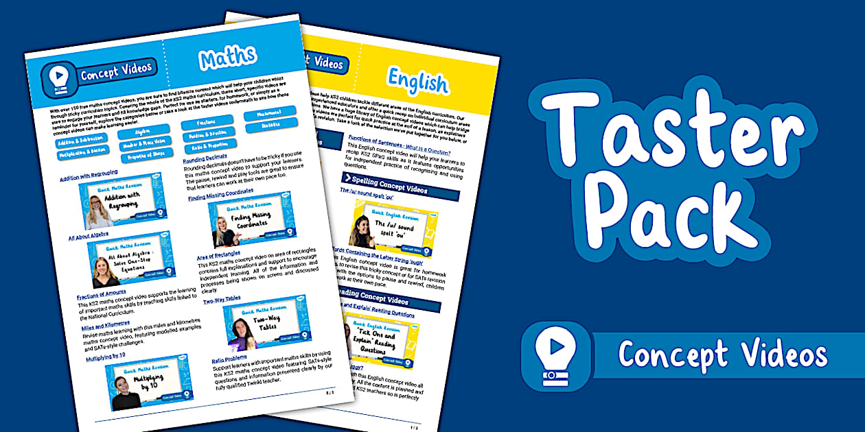 Concept Videos Taster Pack (teacher made) - Twinkl