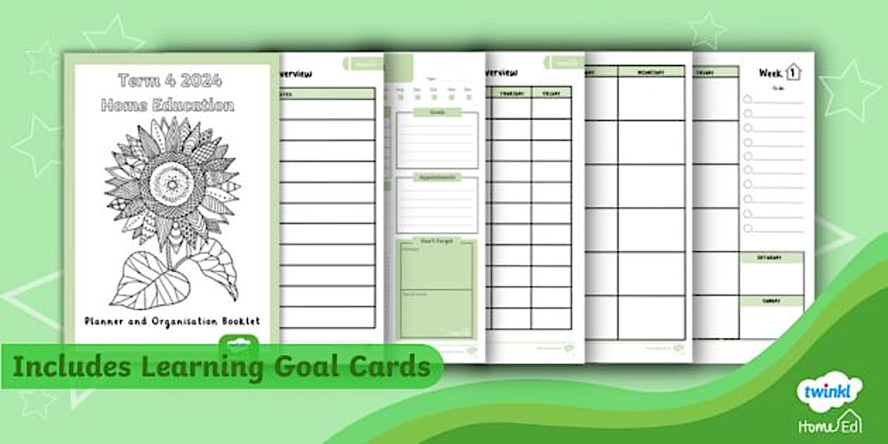 Home Education Term 4 2024 Planner and Organisation Booklet