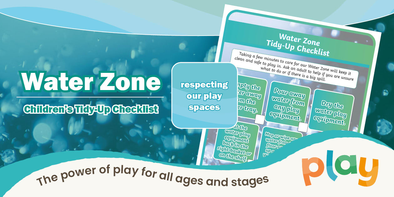 Water Zone Children's Tidy-Up Checklist