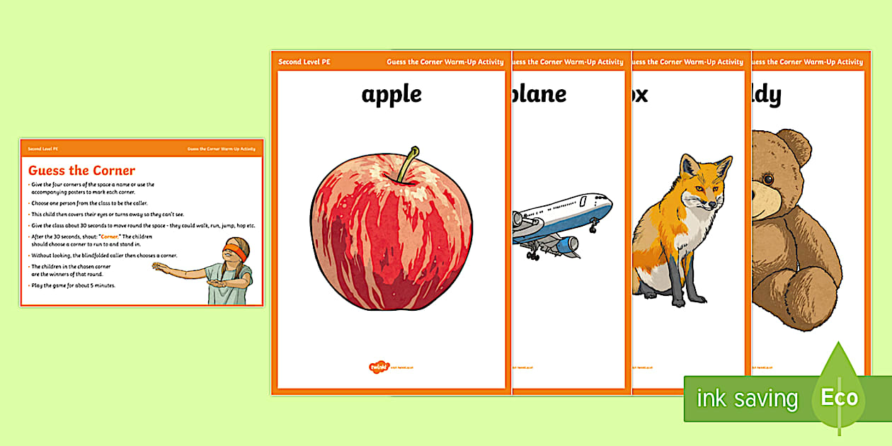 Guess the Corner Warm-Up Activity Cards (Teacher-Made)