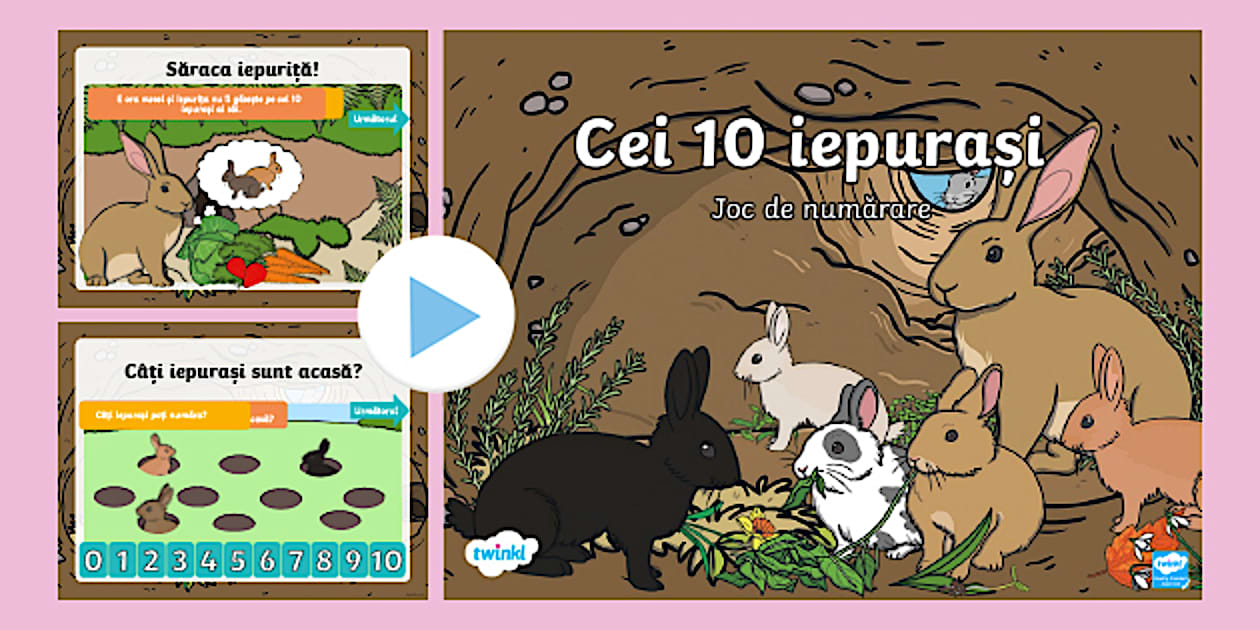 Cei 10 iepurași – Joc de numărare PowerPoint - Twinkl