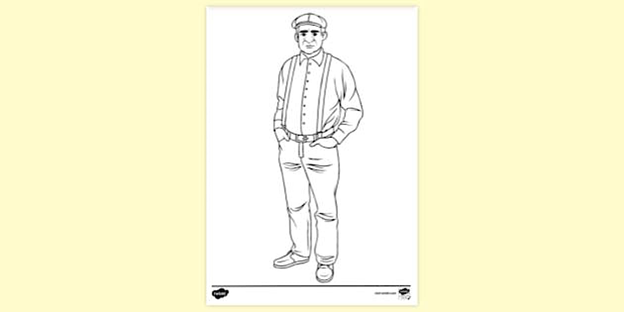 Jeanettes Dad Colouring | Colouring Sheets