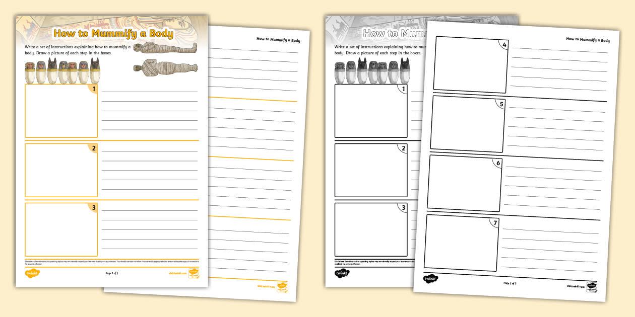 Mummification Instructional Writing Frame - Twinkl