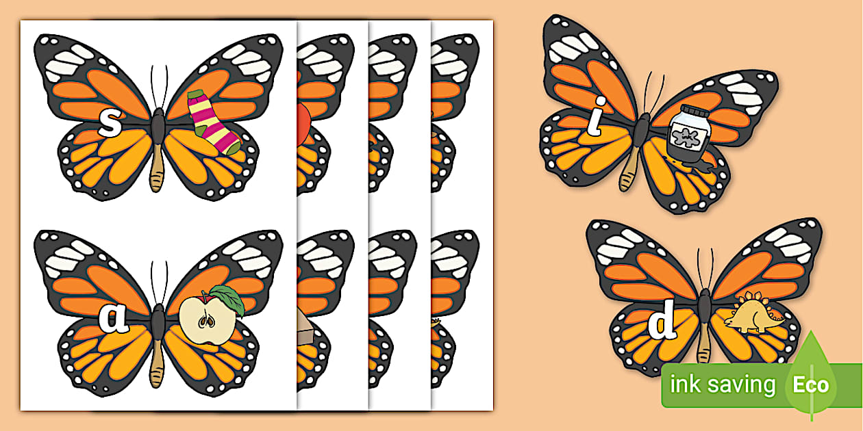 Phase 2 Sounds on Butterflies Display Posters - - Twinkl
