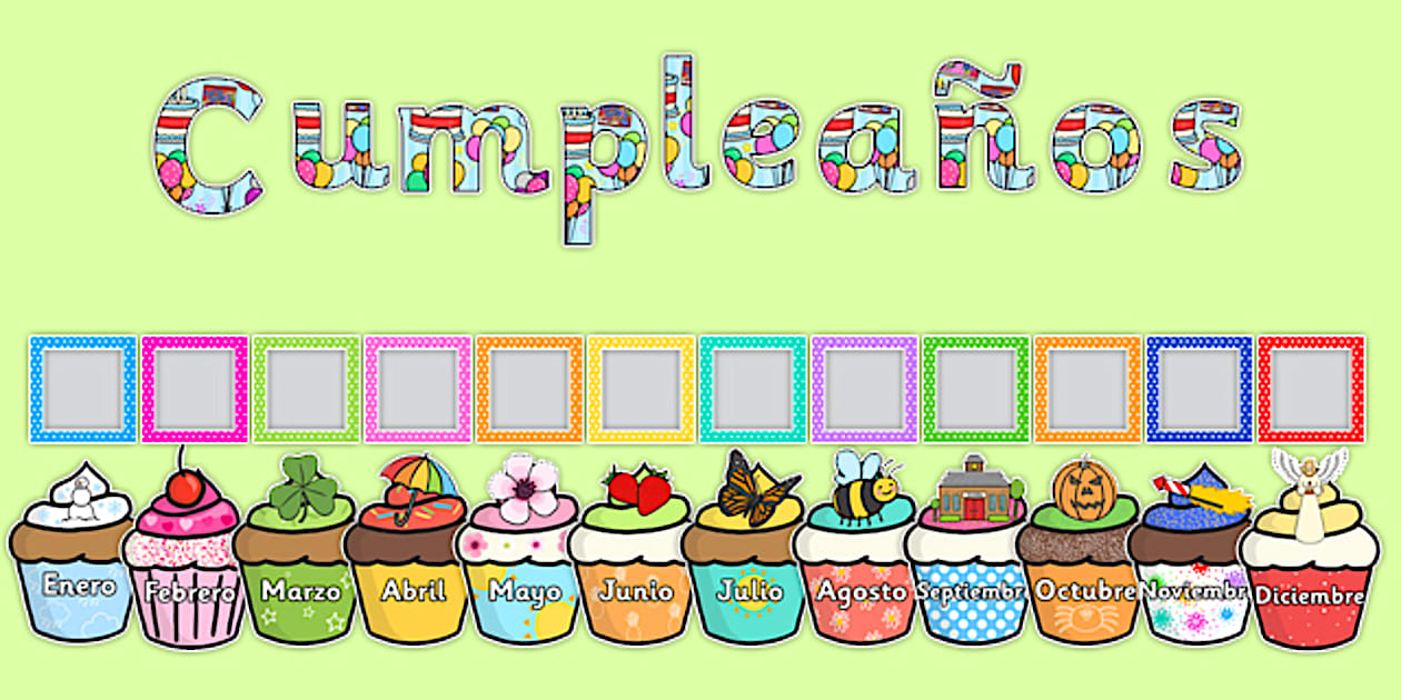Cursive Birthday Graph Display Pack Spanish - Twinkl
