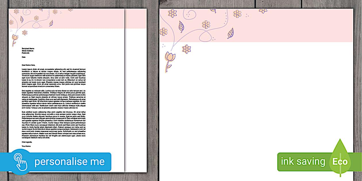 Autumn Flowers Letterhead (Teacher-Made) - Twinkl