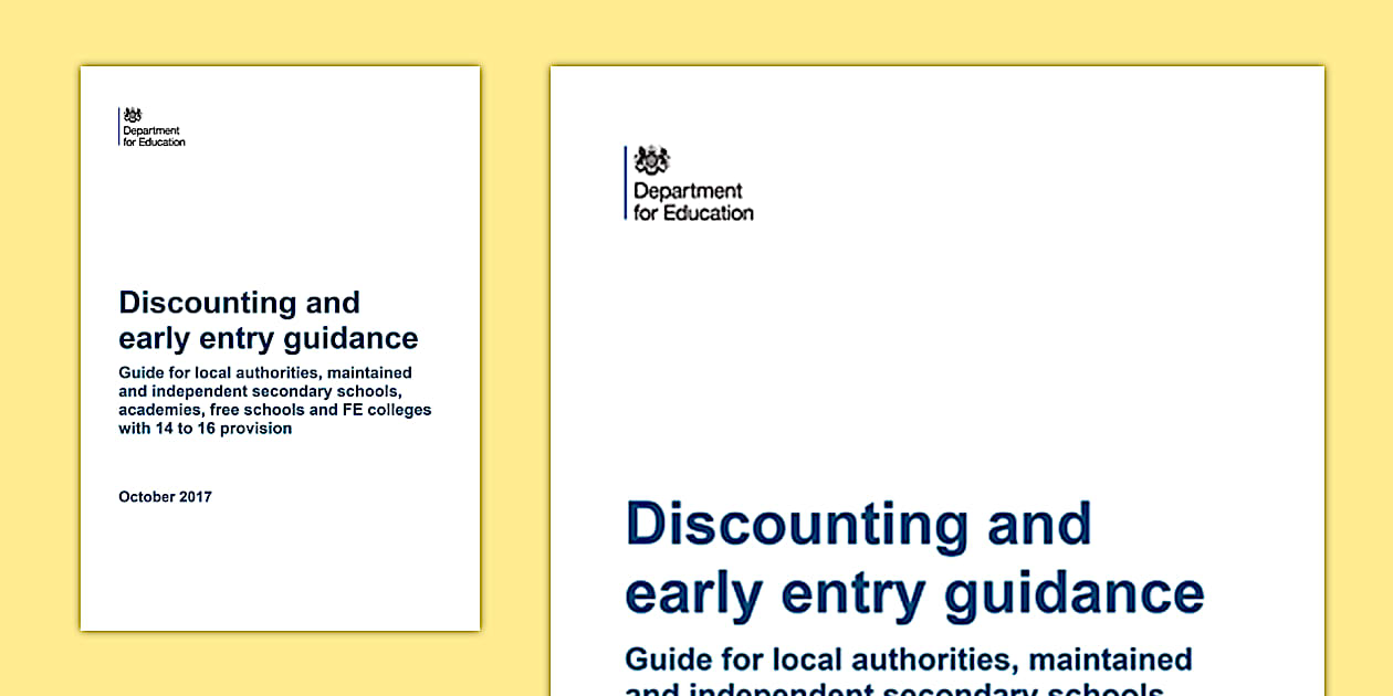 Key Stage 4 Discounting and Early Entry Guidance DfE Adult Guidance