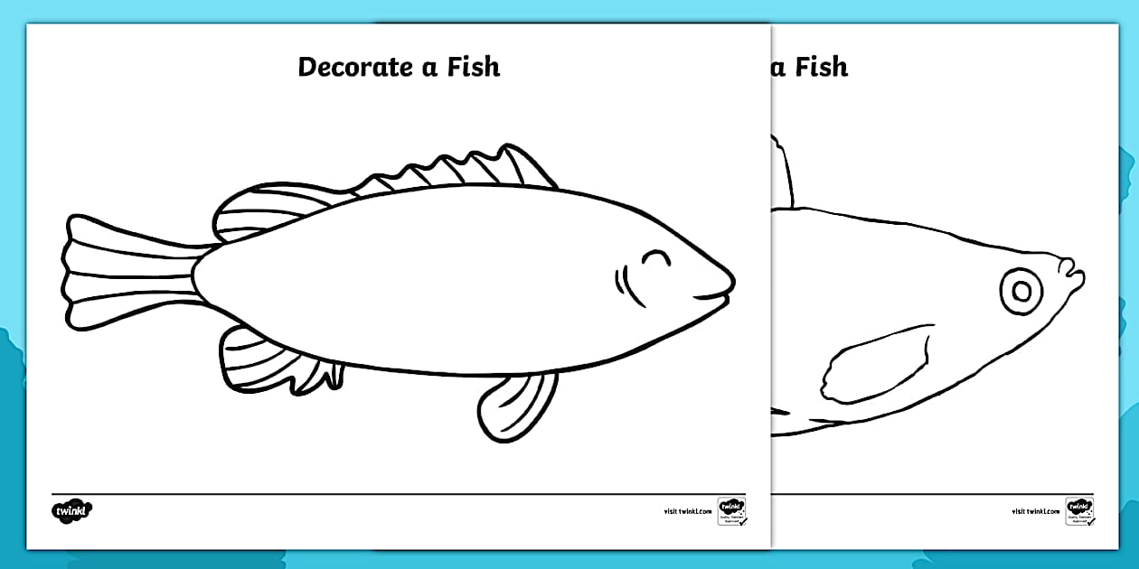 Printable Simple Fish Template - Under the Sea Activity