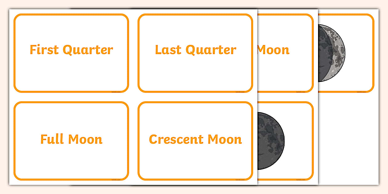 Lunar Phases Matching Cards