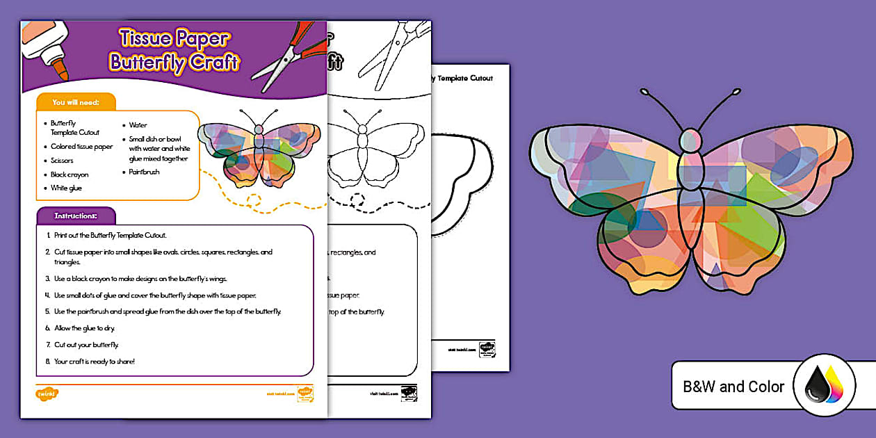 Tissue Paper Butterfly | Butterfly Lifecycle | Twinkl USA