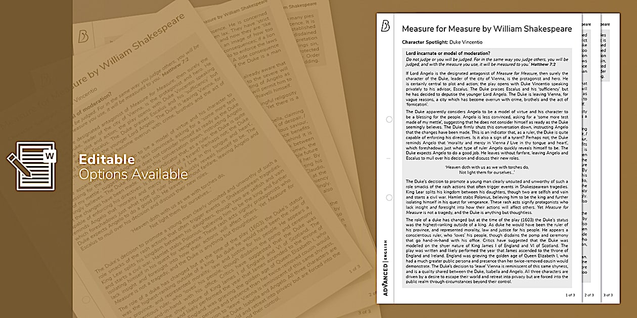 Measure for Measure: Character Spotlight - Duke Vincentio