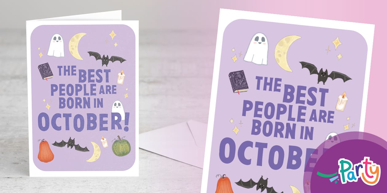 The Best People Are Born in October! Card | Twinkl Party
